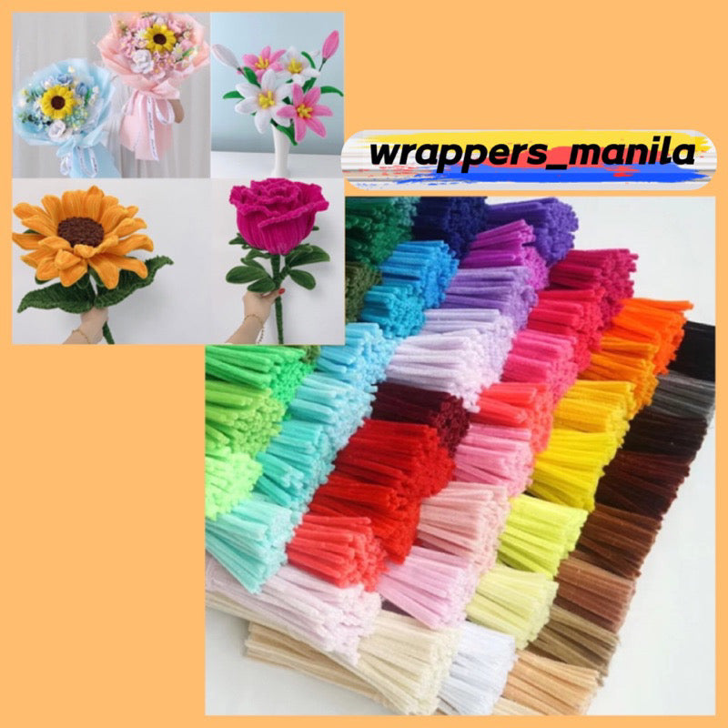 Fuzzy Wire / Chenille Twist Wire for DIY Flower – wrappers_manila